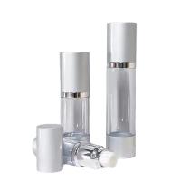 China 15ml 30ml 50ml Plastic Airless Lotion Bottle Electroplate Gold Silver Cosmetic Vacuum Container Empty Lotion Cream Vial for sale