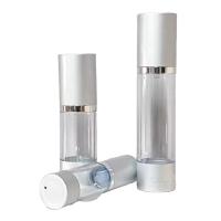 China 15ml 30ml 50ml Plastic Airless Lotion Bottle Electroplate Gold Silver Cosmetic Vacuum Container Empty Lotion Cream Vial for sale