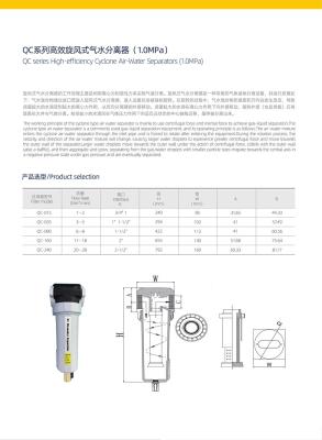 China High efficiency Cyclone Air Water Separators 1.0MPa QC series for sale