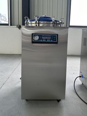 China 150L Vertical Autoclave 220V 6.0KW Bolt Locking Steam Sterilizer for Hospital Lab for sale