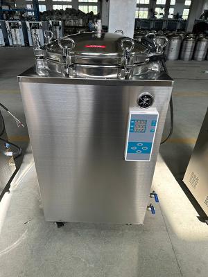 China 75L Vertical Autoclave Machine with 0.25MPa Pressure and 138°C Temperature for Biotechnology Laboratory Sterilization for sale