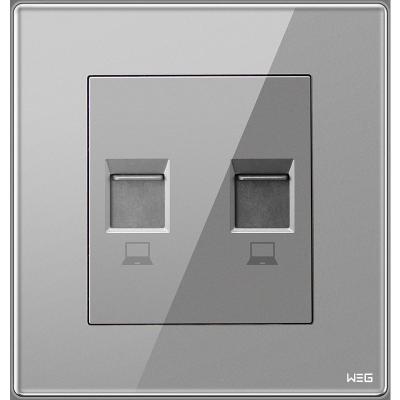 China Silver Alloy W8DN Gray 2DN Wall Mounted Plug Socket for sale