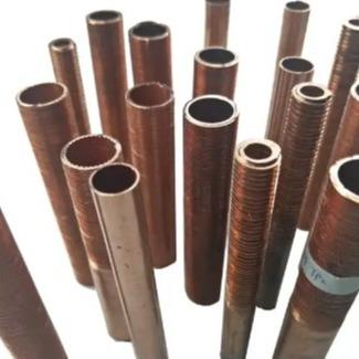 China DELLOK Extruded Copper Low Finned Tubes for Heat Exchangers - 12 Million Meter Annual Capacity for sale