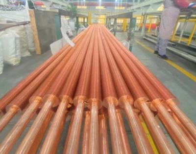 China DELLOK Laser Welded Copper Finned Tube C12200 Base Tube 0.8-1.5mm Thickness for sale