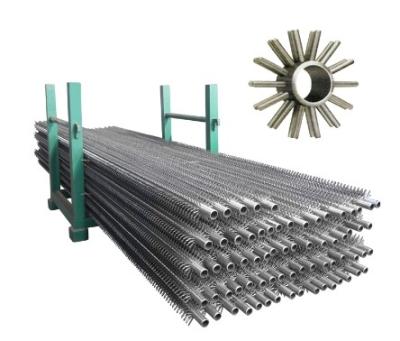 China Extruded Carbon Steel Fin Tube Black Painted Solid Serrated Fins 1-5mm Thickness for sale