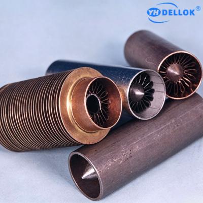 China DELLOK Copper Double Inner Tube Heat Exchanger Inner Finned Tube 2-3/8 to 4-1/2 Inch OD for sale