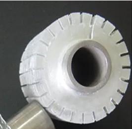 China DELLOK Solid Extruded Serrated Alu1050 Heat Exchanger Fin Tube 0.4mm Thick with 50.8mm OD and 16mm Fin Height for sale