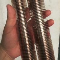 China DELLOK Titanium Piral 1.245mmWT SMLS 12 Segments Extruded Fin Tube - 54' Length, 10FPI, 300°C Max Temp for sale