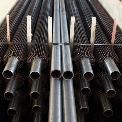 China DELLOK Brown U Shaped Strips Carbon Steel A106 Longitudinal Finned Tube 19.05-60mm OD with 16-40 Fins for sale