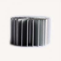 China DELLOK Aluminum Heat Sink 50mm Round Pipe Small Longitudinal Fins Extruded 6063 for sale