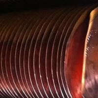 China DELLOK Round Spacer Wrapped Tension Copper Finned Tube 25.4mm 31.75mm 38.1mm OD with CE ISO Certification for sale