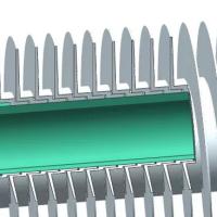 China DELLOK Air Cooled L Type Stainless Steel 0.6mm Helical Finned Tube - 50.8mm OD, 16mm Fin Height for sale