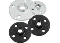 China DELLOK Malleable Iron 4 Hole Floor Flange 1/2 to 2 Inch BSP Female Threaded Black Pipe Fitting for sale
