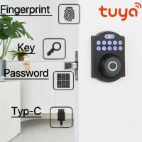China Aluminum Alloy Residential Electronic Lock Fingerprint Smart Lock Tuya App for sale