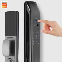 China Aluminum Fingerprint Digital Door Lock Keyless Smart Door Lock With Handle for sale