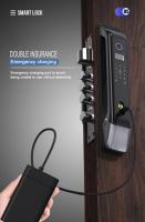 China Aluminum Fingerprint Digital Door Lock Keyless Smart Door Lock With Handle for sale