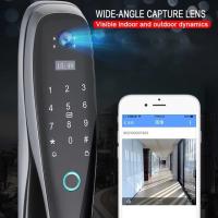 China Apartment / Home Face Recognition Door Lock Cool Smart Door Lock With Camera for sale