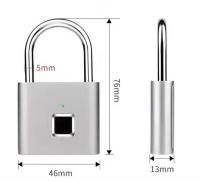 China Rainproof USB Smart Rim Lock / Biometric Padlock Rechargeable Lock for sale