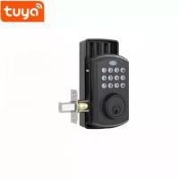 China Apartment Tuya APP Smart Lock / Black Home Electronic Door Lock for sale