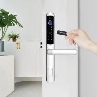 China Aluminum Alloy Tuya Wifi Door Lock Smart Biometric Fingerprint Handle Door Lock for sale