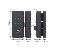 China Digital High Security System Nfc Card Smart Phone Fingerprint Password Key Glass Door Lock E-G190 for sale