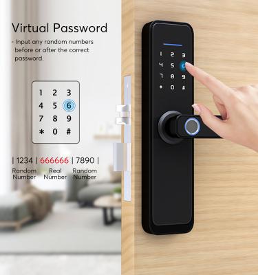 China Widely Suitable Tuya APP Smart Lock Zinc Alloy Material Compatible with Humidity Range 20%-90% Offering Security Features for sale