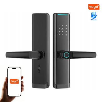 China Hot Sale Smart Lock 50*50 Mortise Aluminum Alloy Tuya Wifi App Fingerprint Wooden Door Lock E513 for sale
