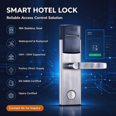 China Factory Direct Supply Waterproof and Rustproof SUS304 Stainless Steel Smart Hotel Lock with OEM ODM Support for sale