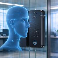 China Glass Door Smart Door Lock with Camera and Fingerprint Suitable for Glass Doors for sale