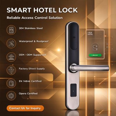 China Factory Direct Supply SUS304 Stainless Steel with 2mm Thickness Waterproof and Rustproof Smart Hotel Lock for sale