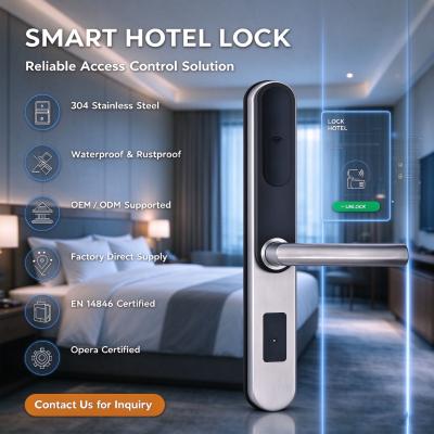 China SUS304 Stainless Steel with 2mm Thickness Waterproof and Rustproof Smart Hotel Lock with OEM and ODM Support for sale