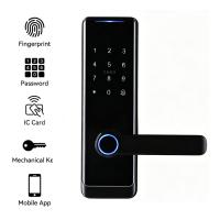 China High Quality Aluminum Alloy Smart Lock New Design Fingerprint Password Tuya App Electronic Lock for Wooden Door 518 for sale