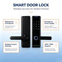 China High Quality Aluminum Alloy Smart Lock New Design Fingerprint Password Tuya App Electronic Lock for Wooden Door 518 for sale