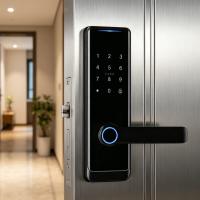China High Quality Aluminum Alloy Smart Lock New Design Fingerprint Password Tuya App Electronic Lock for Wooden Door 518 for sale