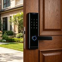 China Factory Direct Supply Aluminum Alloy Smart Lock Fingerprint Password Tuya App Access Control Lock for Wooden Door 518 for sale