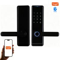 China New Design Aluminum Alloy Smart Lock High Quality Fingerprint Password Tuya App Electronic Lock for Wooden Door518 for sale