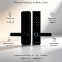 China New Design Factory Direct Supply Aluminum Alloy Smart Lock Fingerprint Password Tuya App Lock for Wooden Door 518 for sale