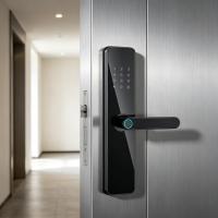 China Factory Direct Supply High Quality Aluminum Alloy Smart Lock Fingerprint Password Tuya App Home Security Lock for Entry Wooden Door 551 for sale