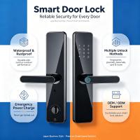 China Factory Direct Supply High Quality Aluminum Alloy Smart Lock Fingerprint Password Tuya App Home Security Lock for Entry Wooden Door 551 for sale