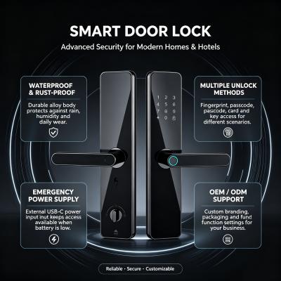 China Manufacturer High Quality Aluminum Alloy Entry Door Lock Fingerprint Password Tuya App Home Security Smart Lock for Wooden Door 551 for sale