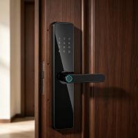 China Factory Direct Supply Manufacturer Aluminum Alloy Entry Door Smart Lock Fingerprint Password Tuya App Home Security Lock for Wooden Door 551 for sale