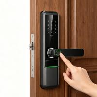 China Best Selling New Design Durable Aluminum Alloy Smart Lock Fingerprint Password Tuya App Remote Control Digital Lock for House Apartment Entry Door 596 for sale