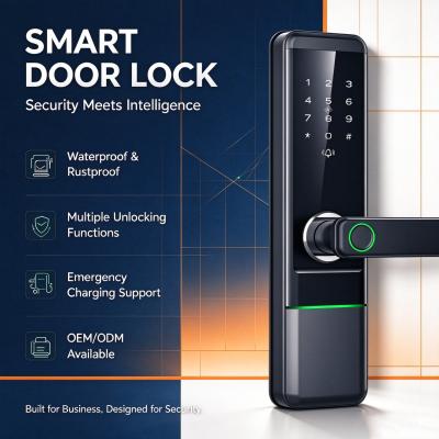China Reliable Manufacturer High Quality Aluminum Alloy Entry Door Lock Fingerprint Password Tuya App Home Security Smart Lock for Wooden Door 596 for sale
