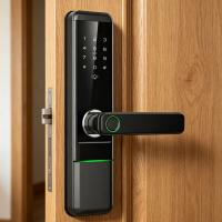 China Reliable Manufacturer High Quality Aluminum Alloy Entry Door Lock Fingerprint Password Tuya App Home Security Smart Lock for Wooden Door 596 for sale