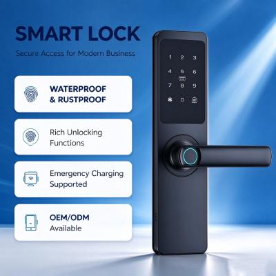 China Durable New Design High Quality Factory Direct Supply Aluminum Alloy Front Entry Security Lock Fingerprint Password Tuya App Anti Peep Keyless Lock 561 for sale
