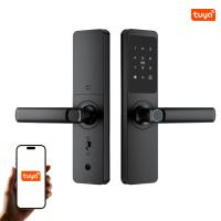 China Reliable New Design Manufacturer High Quality Aluminum Alloy Front Home Security Lock Fingerprint Password Tuya App Keyless Access Lock for Apartment Entry 561 for sale