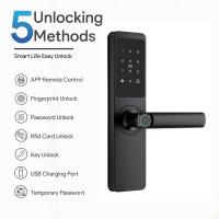China Reliable New Design Manufacturer High Quality Aluminum Alloy Front Home Security Lock Fingerprint Password Tuya App Keyless Access Lock for Apartment Entry 561 for sale
