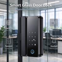 China ELA Best Price Smart Glass Door Lock Fingerprint Password Keyless Entry for Commercial for sale