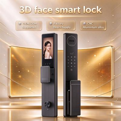 China Factory Direct CNC Aluminum Alloy Material 3D Face Unlock With Tuya App Remote Control Smart Digital Lock for sale