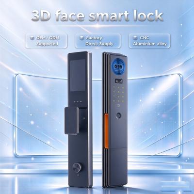 China Trending and Hot Sale CNC Aluminum Alloy Material 3D Face Smart Digital Lock with Multiple Functions for Home Use for sale